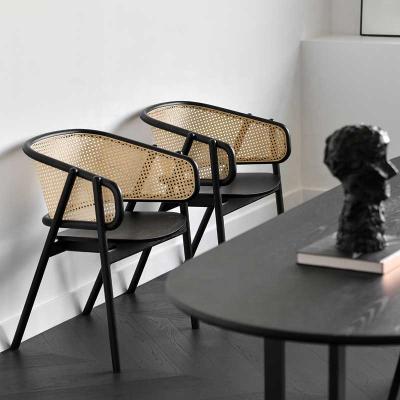 Cina Salotto di legno solido di legno naturale della poltrona nordica del rattan che pranza sedia in vendita