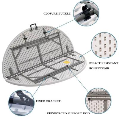 Cina portatile pieghevole di plastica della tavola rotonda dell'HDPE di 5ft per l'evento all'aperto del partito in vendita