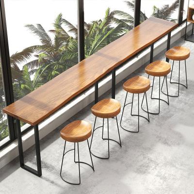 China Bar Furniture Customization Height High Stools Wooden Industrial Metal Bar Table and Chairs for sale
