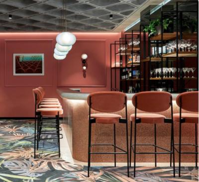 China New Arrival Wholesale Cheap Modern Design Velvet Fabric Dining Chairs Tall Bar Chair for sale