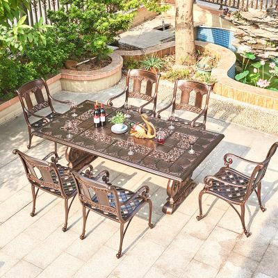 China Outdoor Cast Aluminum Table and Chair Furniture Courtyard Balcony Garden Sets Customized for sale