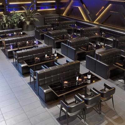 China Creative Bar Sofa Table and Chairs Music Western Restaurant Night Club KTV Pu Leather Sofa Booth for sale