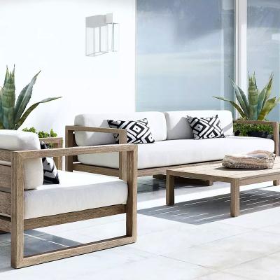 China Luxury Teak Outdoor Furniture Patio Couch Modern Resort Outdoor Lounge Sofa Set for sale