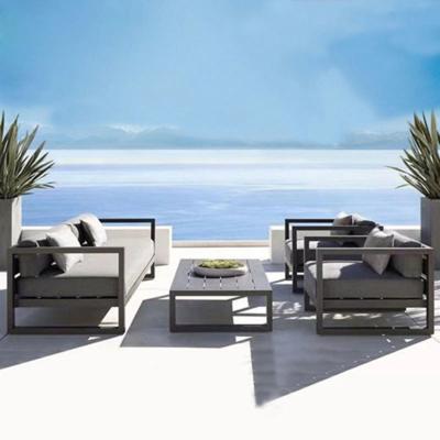 China Sunscreen Waterproof Nordic Balcony Leisure Furniture Aluminum Alloy Outdoor Sofa Set for sale