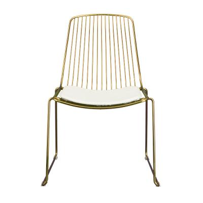 China Nordic Metal Gold Black White Metal Chair Cafe Wire Chair Modern Restaurant Leisure Chair for sale