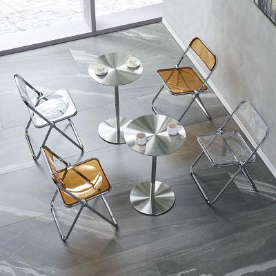 China Metal Durable Round Table With Foldable Dining Chair Simple Outdoor Table and Chairs for Restaurant for sale
