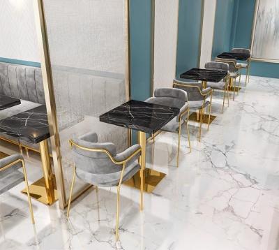 China Velvet Design Commercial Pub Hookah Lounge Dining Coffee Booth Sofa and Restaurant Table Chairs Set for Sale for sale