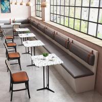 China Single Side Coffee Shop Booth Sofa Two Seating 120cm PU Leather Restaurant Seating for sale