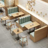 China Custom Wooden Restaurant Booth Seating Sofa Bench with Table Set 120x65x105cm for sale