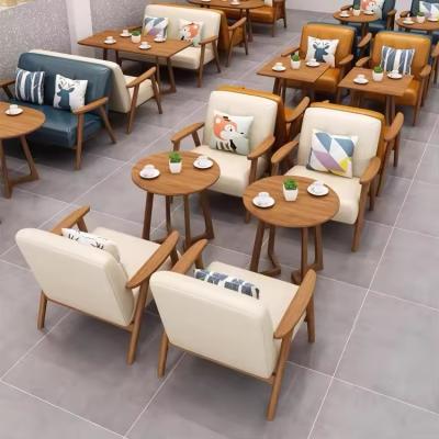 China Modern Dining Seating Booth for Restaurant Furniture Fabric Coffee Table Sets With Chairs for sale