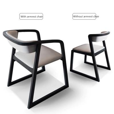 China Europe Antique China Made Leather Oak Wood Dining Chair for sale