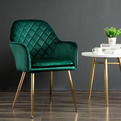 China Factory Directly Luxury Design Fabric Modern Pink Velvet Accent Dining Chairs With Golden Legs for sale