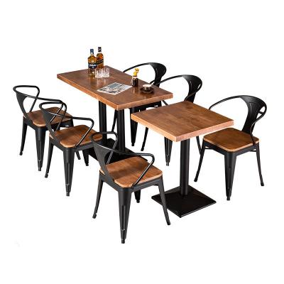 China Bistro Classical Metal Dining Set Chaise Restaurant Furniture Cafe Dining Room Table and Chair Coffee Sets for sale