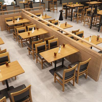 China High Quality Factory Furniture Cafe Restaurant Tables and Chairs Custom Wooden Dining Table Booth Seat Sofa for Hotel Bar for sale