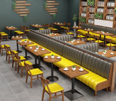 China Wholesale Modern Restaurant Furniture Solid Wood Dining Set with Customizable Booth Sofa for sale