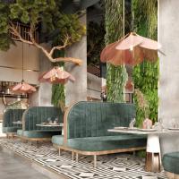 China Customizable Modern Restaurant Booth Sofa PU Leather 2-Seater Cafe Bench Seating for sale