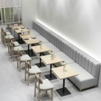 China Modern Solid Wood Restaurant Booth Seating with PU Leather Sofa Dining Set Customizable for sale