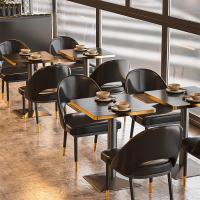 China Luxury Restaurant Sofa Set with Black Marble Dining Table and Booth Seating Fully Customizable for sale