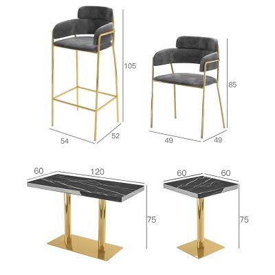 China Velvet Upholstery Restaurant Chair with Stainless Steel Frame and Customizable Design Golden Leg Bar Chair for sale