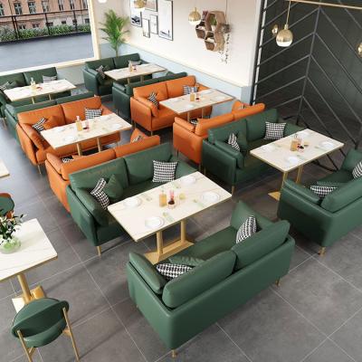 China Modern Comfortable Durable Leisure Leather Sofa Set for Restaurant Cafe and Hotel Easy to Clean for sale