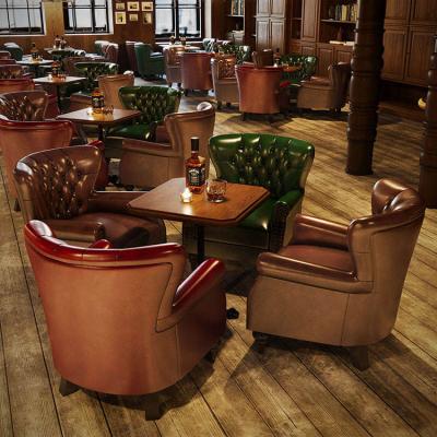 China American-style Vintage Retro Design Bar Sofa Set with Solid Wood Construction and Water Resistant Finish for Commercial Use for sale