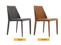 Cina Altezza pranzante di cuoio pranzante minimalista nera delle sedie 50cm Seat di Brown della sella della sedia in vendita
