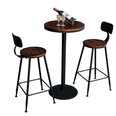 Cina Pub rotondo della Tabella di 55CM il retro Antivari ha messo il legno solido del seggiolone del caffè in vendita