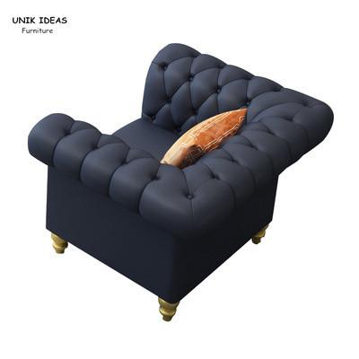 Cina Ottomano sezionale di cuoio blu nero contemporaneo di Sofa Living Room Leather With in vendita