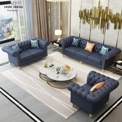Cina Ottomano sezionale di cuoio blu nero contemporaneo di Sofa Living Room Leather With in vendita