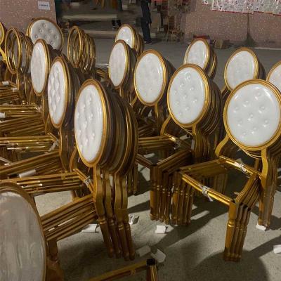 Cina Partito Hall Wedding Banquet Chairs Rental intorno all'oro posteriore 38x40x93cm del ristorante in vendita