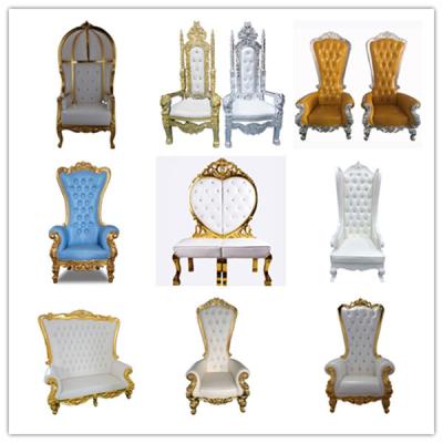 Cina Oro Sofa King And Queen Chairs reale per il nero blu di banchetto locativo di nozze in vendita