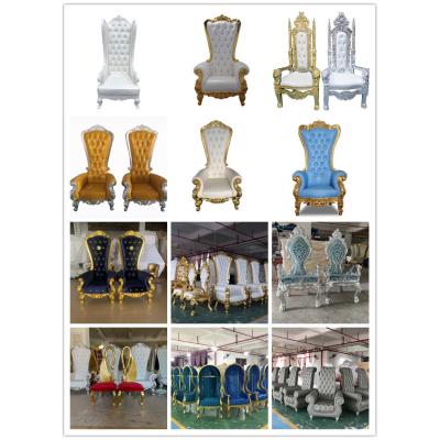 Cina Oro Sofa King And Queen Chairs reale per il nero blu di banchetto locativo di nozze in vendita