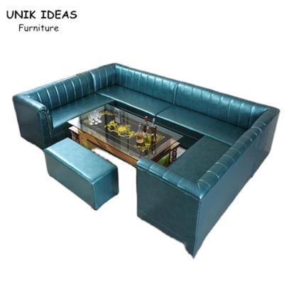Cina Strato sezionale a forma di U di cuoio del Faux di 3 pezzi con Chaise Blue Round Corner in vendita