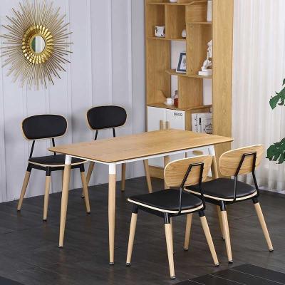 Cina Pranzare nordico di stile di progettazione scandinava ha messo il retro ferro industriale di legno solido 73cm in vendita