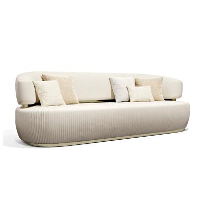 Cina Il salone sezionale beige dello strato riveste di pelle 3 Seater Sofa With Chaise Hotel in vendita