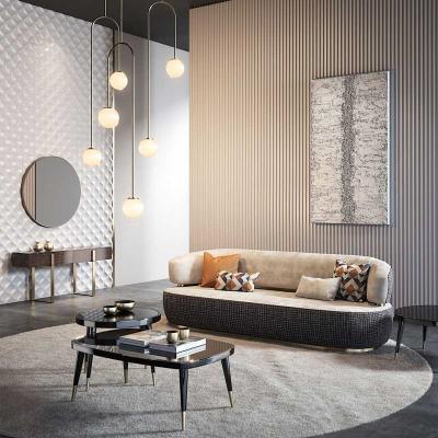 Cina Il salone sezionale beige dello strato riveste di pelle 3 Seater Sofa With Chaise Hotel in vendita