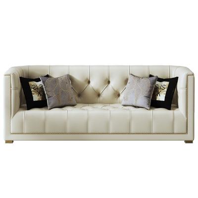 Cina Le ville sezionali di Sofa Sleeper Nordic Genuine Leather del salone bianco di 3 pezzi si dirigono in vendita