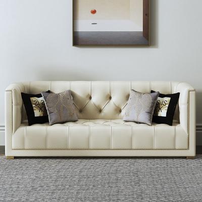 Cina Le ville sezionali di Sofa Sleeper Nordic Genuine Leather del salone bianco di 3 pezzi si dirigono in vendita