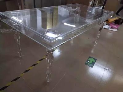 Cina Chiaro fantasma acrilico fatto a mano 200x100x75cm principali di superficie del tavolo da pranzo in vendita
