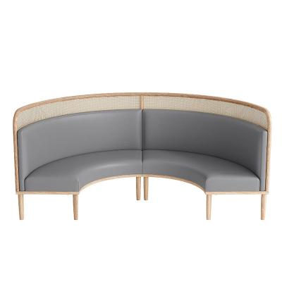 Cina Scheletro su misura a forma di U del metallo di Sofa Curved del club di cuoio di combinazione in vendita
