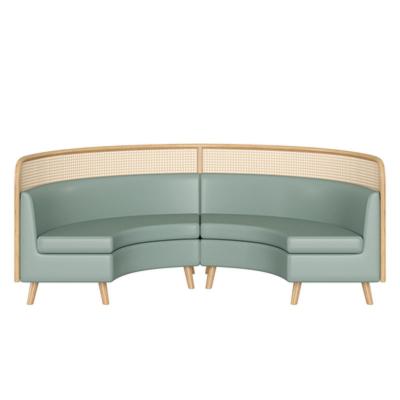 Cina Scheletro su misura a forma di U del metallo di Sofa Curved del club di cuoio di combinazione in vendita