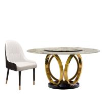 China High Level Dining Table Set 6 Chairs With Rotating Centre Hotel Table for sale