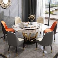 China High Level Dining Table Set 6 Chairs With Rotating Centre Hotel Table for sale