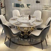 China High Level Dining Table Set 6 Chairs With Rotating Centre Hotel Table for sale