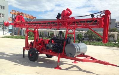 China 200m Portable Borehole Drilling Machine , Water Well Drilling Trailer With 2 Wheels for sale