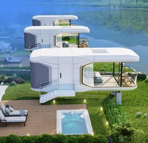 Quality Villa House Capsule Office and Dormitory Postmodern Design Style 40ft Container for sale