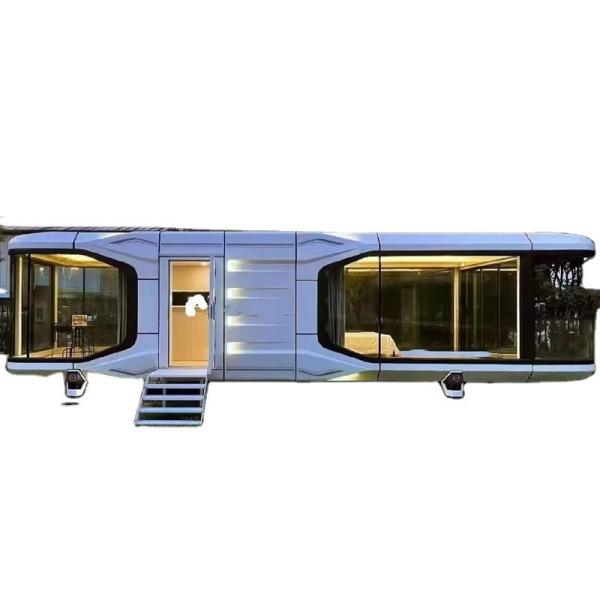 Quality Self-Sustainable Farmhouse Capsule House Luxury Aluminum Alloy Prefab with Voice Control for sale