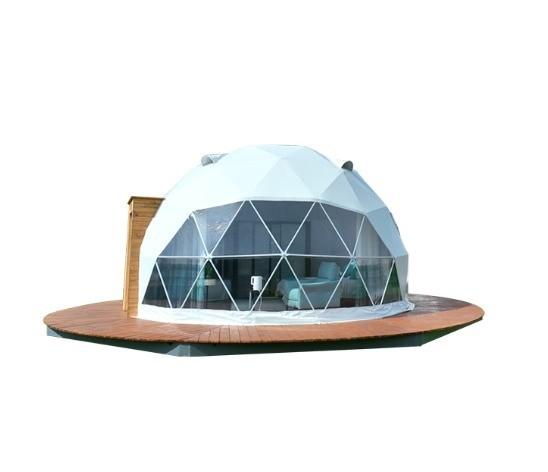 Quality Farmhouse Outdoor Round Glamping Dome Tent with Customized Color Luxury House Bathroom for sale