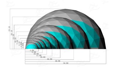 Cina Casa di campagna all'aperto tenda rotonda Glamping Dome con colore personalizzato casa di lusso bagno in vendita