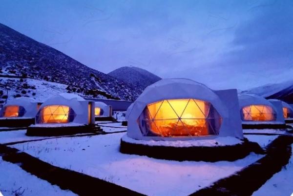 Quality Farmhouse Outdoor Round Glamping Dome Tent with Customized Color Luxury House for sale